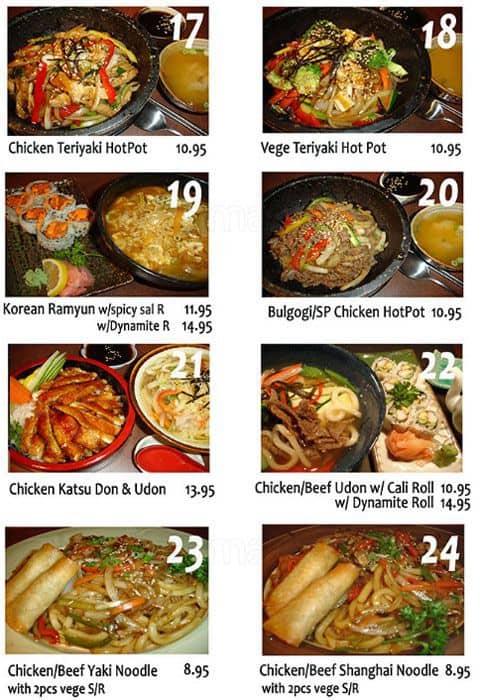 Menu at OJA restaurant, Toronto