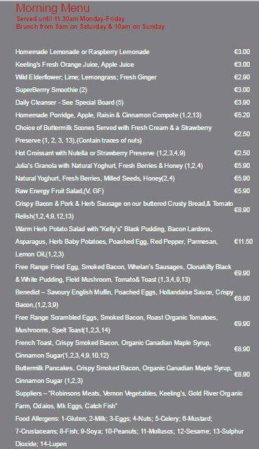 Menu at The Vanilla Pod Carrickmines cafe, Carrickmines, The Iveagh Mall