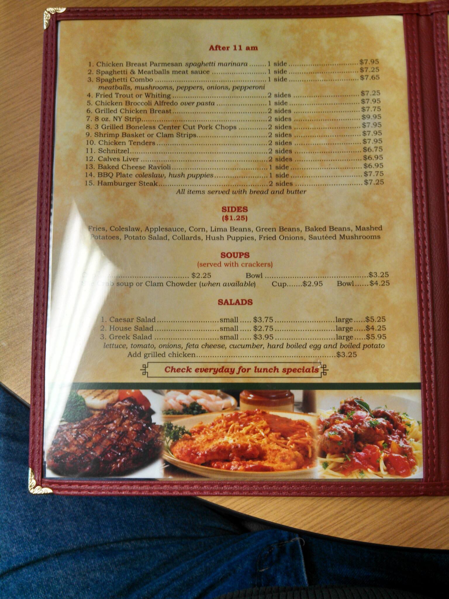 Menu at Nix restaurant, Chesapeake