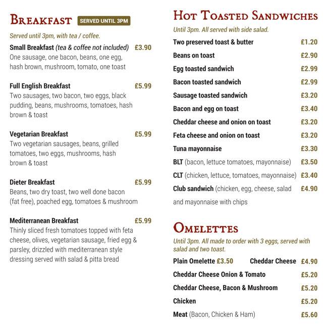 Menu at Shiraz Palace restaurant, Liverpool