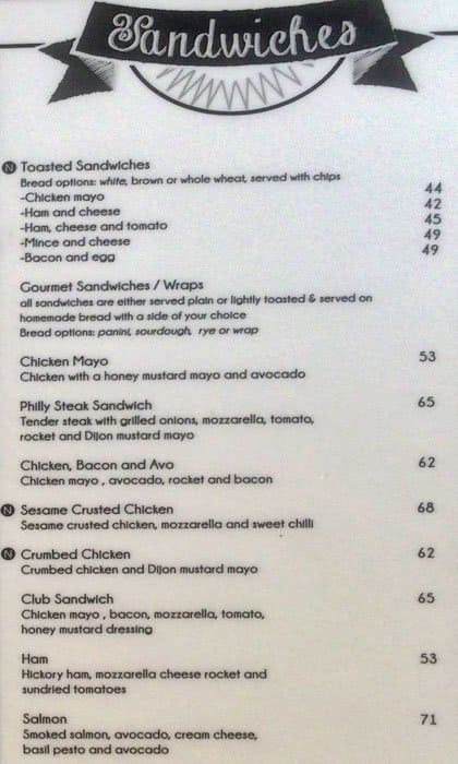 Menu at Café Coffee Pot restaurant, Centurion