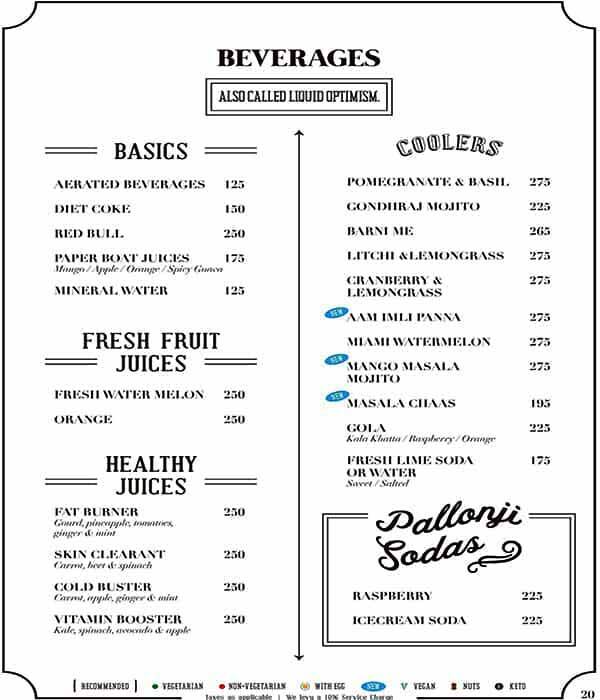 Menu at Fable cafe, Mumbai, Aashiyana Apartment