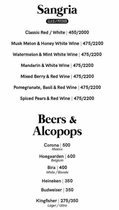 Menu at Fable cafe, Mumbai, Aashiyana Apartment