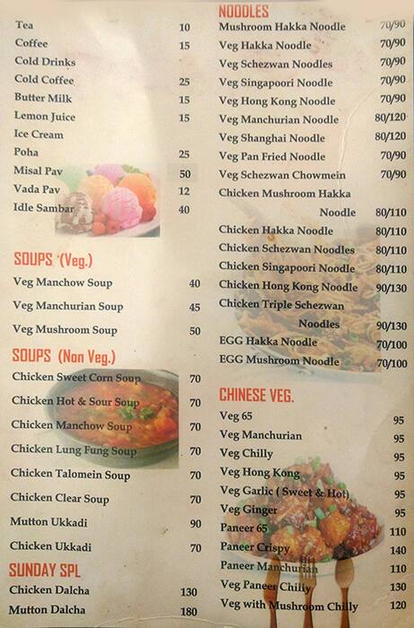 Menu at Shanti Restaurant, Pune, SR 4