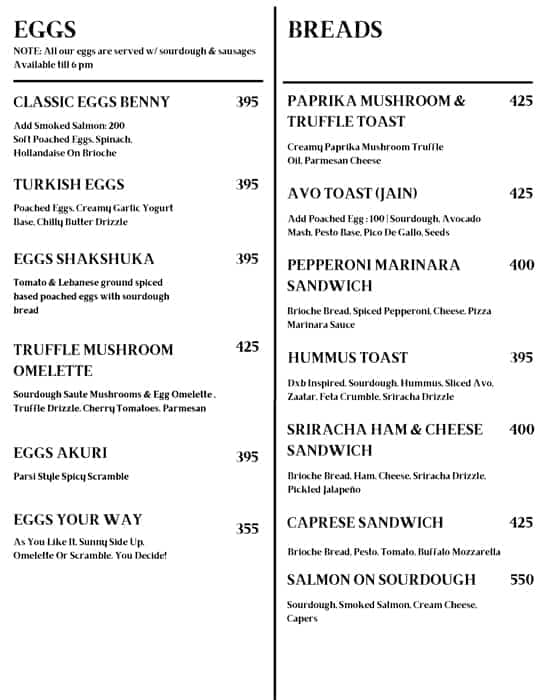 Menu of Donna Deli, Linking Road, Bandra West, Mumbai