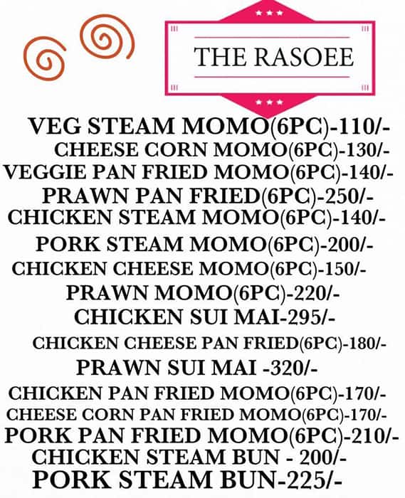 Menu of The Rasoee, Lake Town, Kolkata