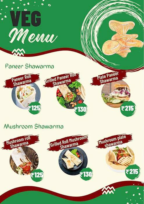 Menu at QSR(Quick Shawarma Restaurant), Bengaluru