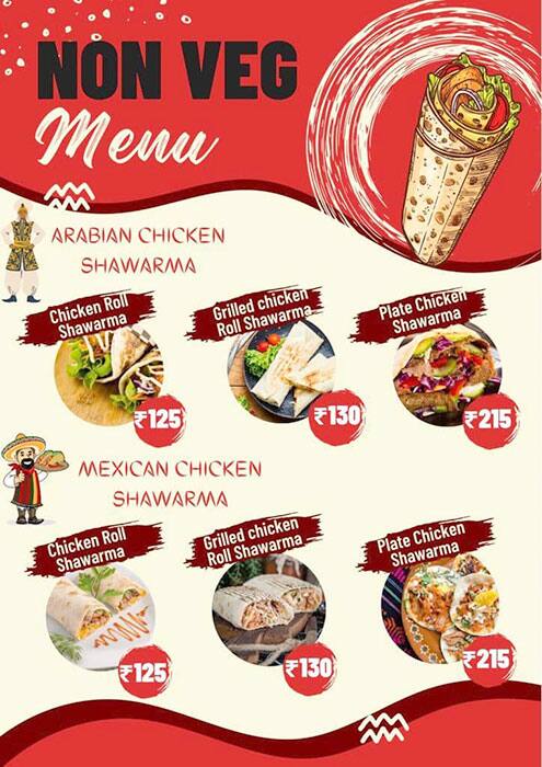 Menu at QSR(Quick Shawarma Restaurant), Bengaluru