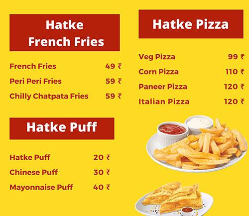 Menu of Hatke Vada, Vastral, Ahmedabad