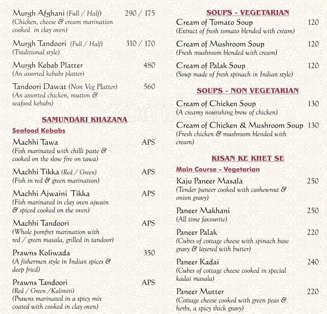 Menu at Satyam's Food Court, Mumbai, RHB Road