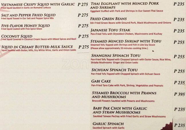 Menu at Little Asia restaurant, Manila, Lucky Chinatown Mall
