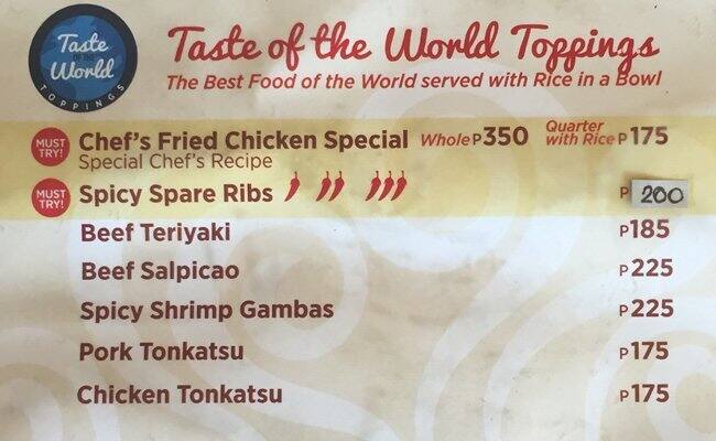 Carta del restaurante Bowl & Brew, Ciudad Quezon