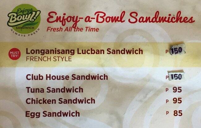 Carta del restaurante Bowl & Brew, Ciudad Quezon