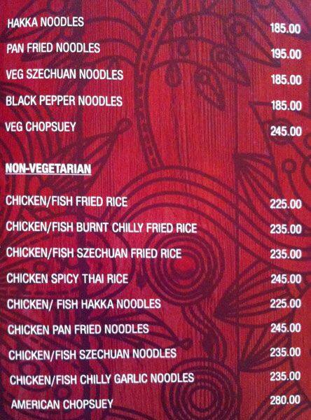 Menu at Deck Five, Indore