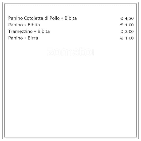 Menu au Euro Caffe' pub et bar, Rome