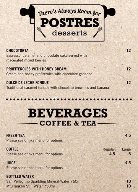 Menu at La Boca Bar and Grill Adelaide, Adelaide