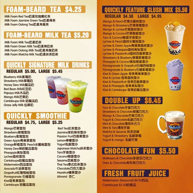 Menu at Quickly pub & bar, Calgary, Pacific Place 999-36 Street NE