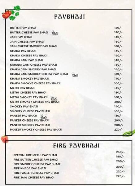 Menu of The Smokey Chefs, Chembur, Mumbai