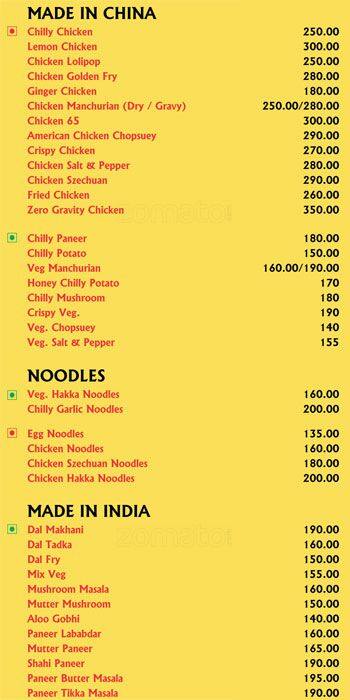 Menu at Zero Gravity Disc & Lounge, Gurugram