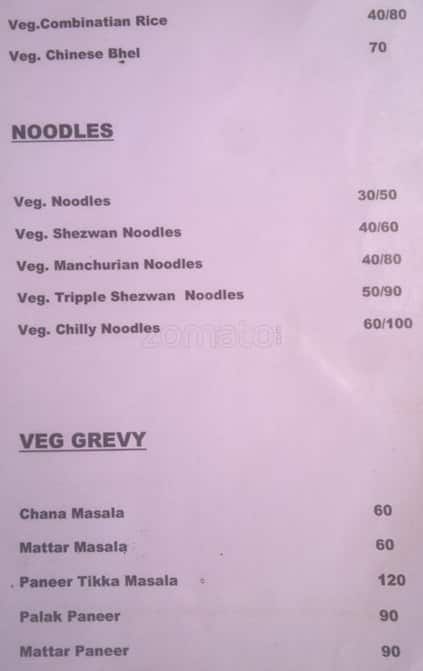 Menu at Tasty Corner, Kalyan