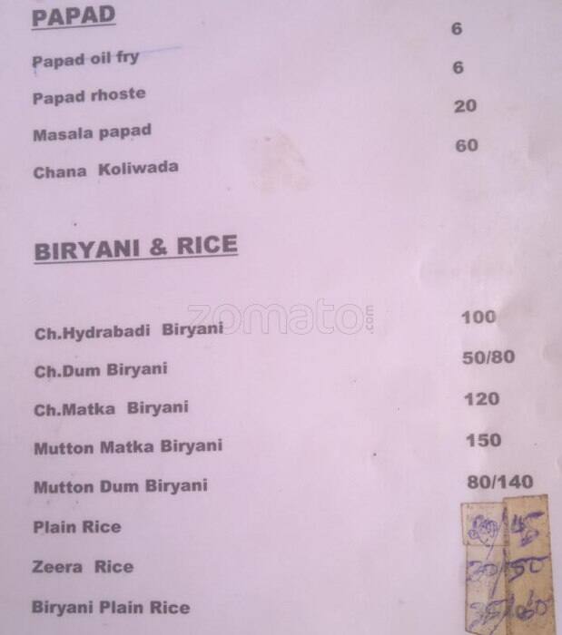 Menu at Tasty Corner, Kalyan