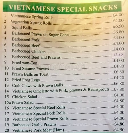 Carta del restaurante Soho House 40 Greek Street, Londres, 40 Greek St