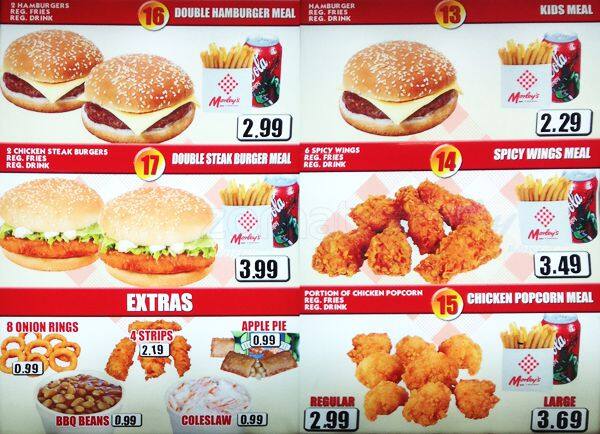 Menu at Morley's restaurant, Hersham, 91 Hersham Rd