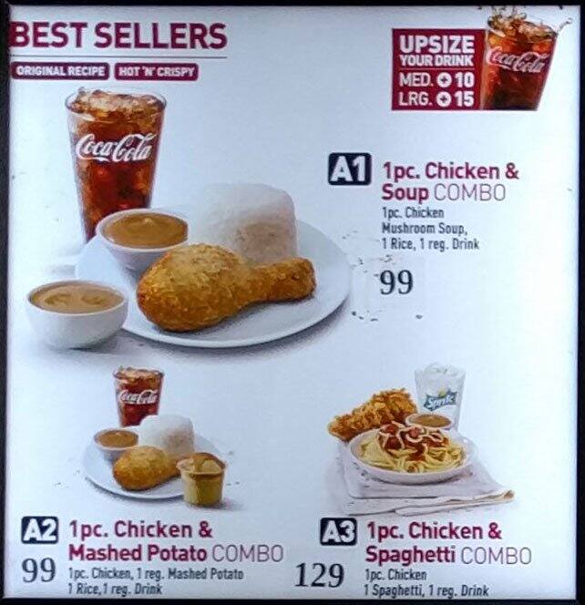 Carta De Comida R pida KFC Caloocan 717 Carta De Comida R pida KFC Caloocan 717