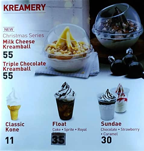 Menu at KFC restaurant, Cebu City, Elizabeth's Happy Corner Remedio Compound