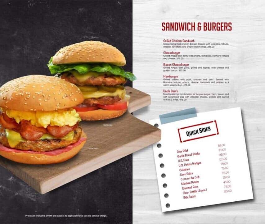 Menu at Burgoo restaurant, Quezon City, 1115 SM North EDSA