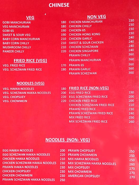 Menu at Reis Corner, Acoi Village, Rijim Plaza