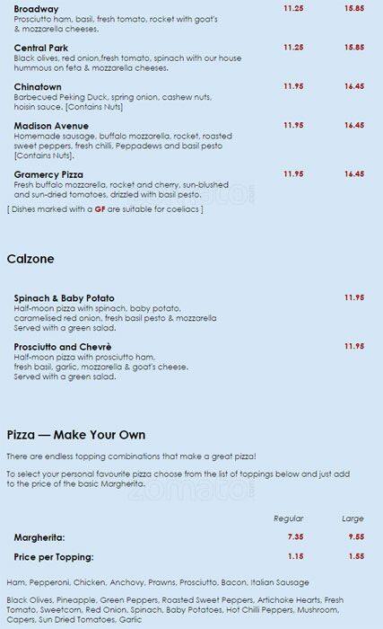 Menu at Gotham South Restaurant & Cafe, Dublin