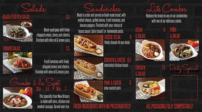 Menu au Li'l Cheese Steak Spot fast food, Vancouver