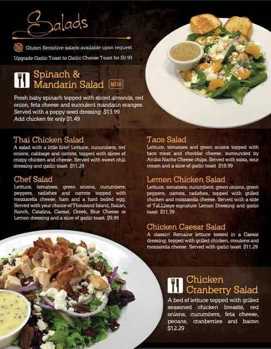 Menu at TaLLboys Grill&Pub, Saint Claude