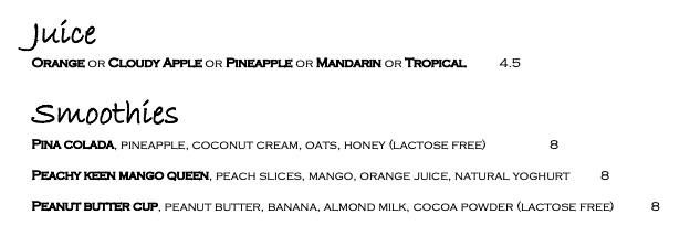 Menu at Collective Kitchen & Bar, Brisbane City