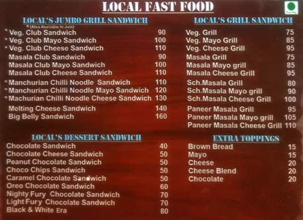 Menu at Local Bites, Virar