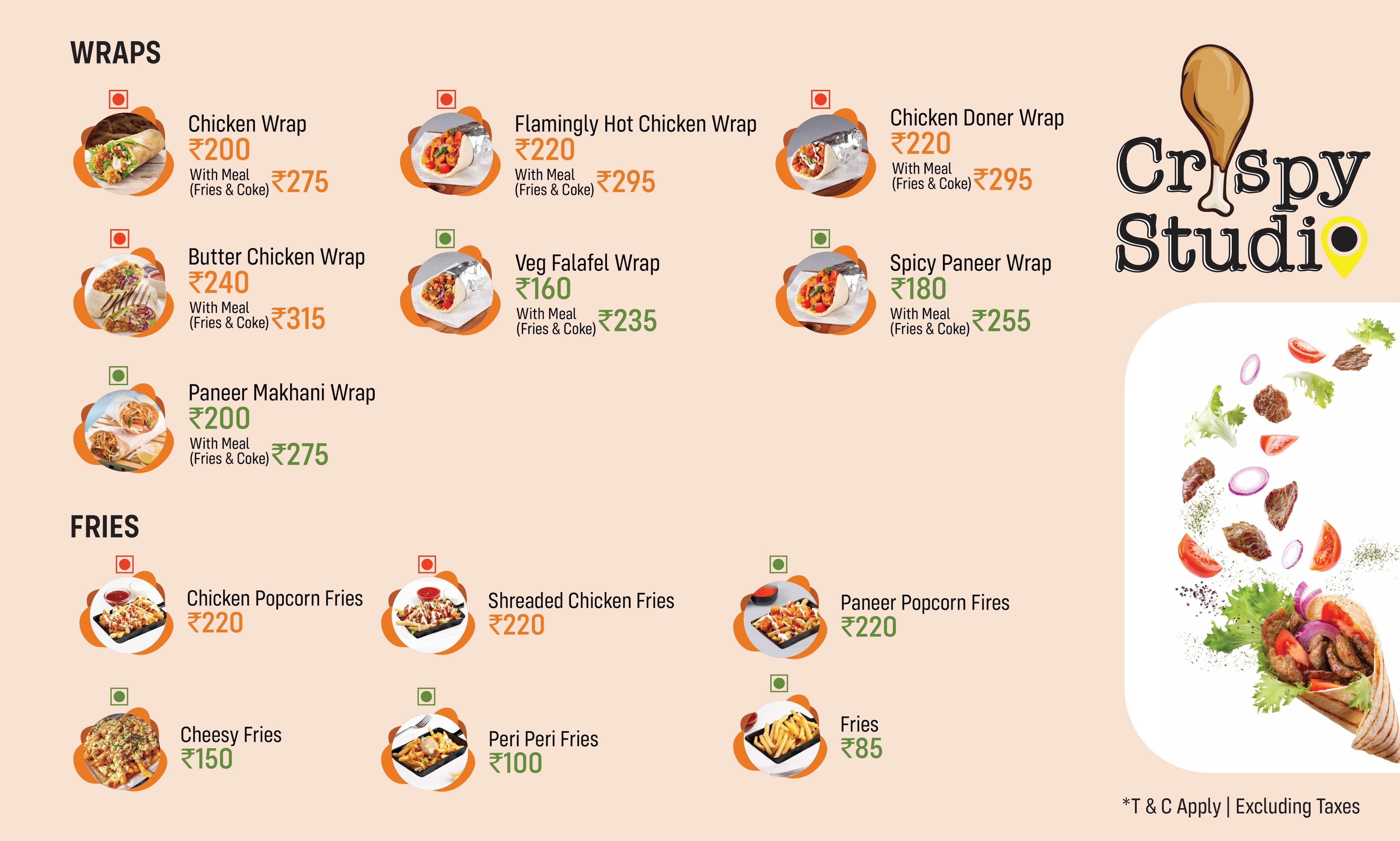 Menu at Crispy Studio, Bengaluru