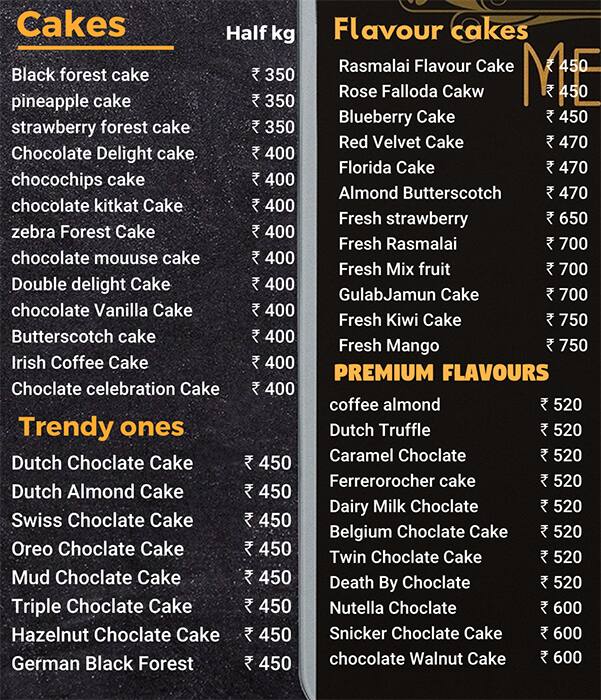 Menu of Bake For Mee, Seawoods, Navi Mumbai
