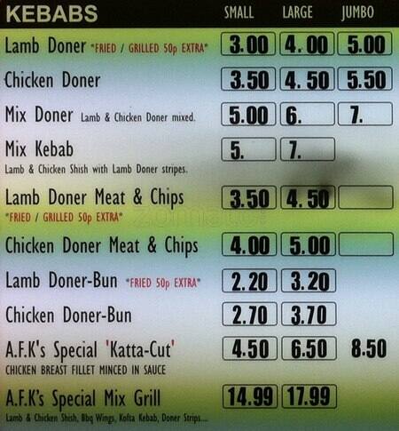 Menu at Al Farooq Kebabish - Forest Gate fast food, London, 84 Upton Ln
