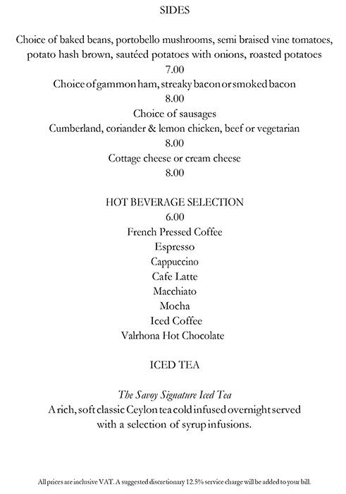 Menu at Afternoon Tea at The Savoy - Thames Foyer restaurant, London ...