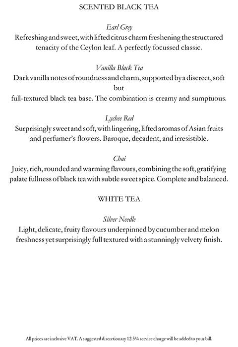 Menu at Afternoon Tea at The Savoy - Thames Foyer restaurant, London ...