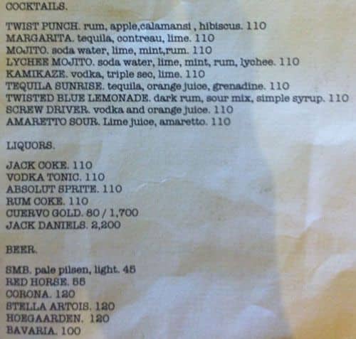 Menu at Twist restaurant, Quezon City, 3/F Ayala Fairview Terraces ...