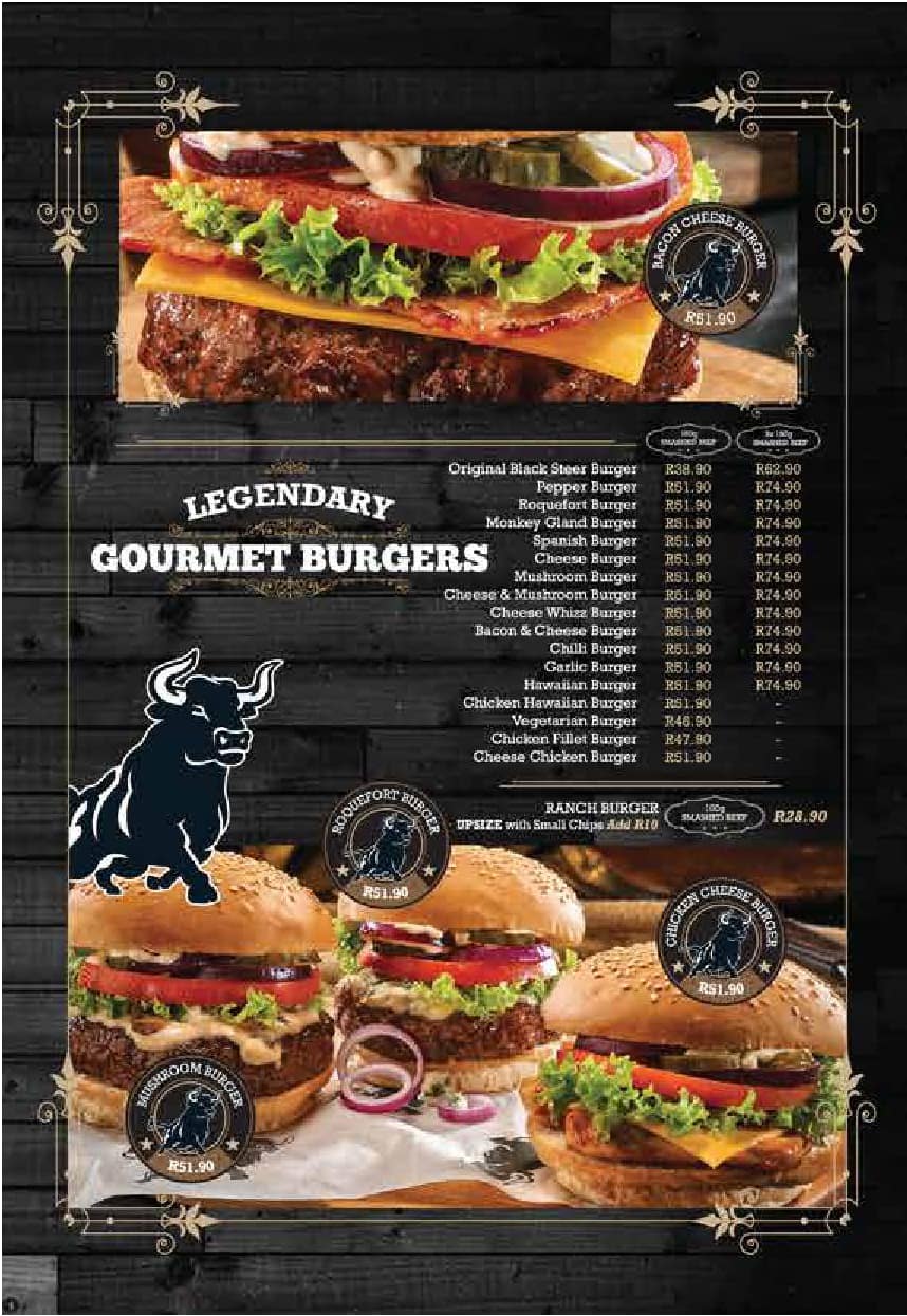 Blacksteer Rib & Burger Menu - Zomato SA