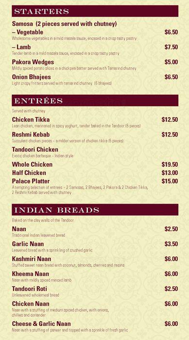 Tandoori Palace, Papanui, Christchurch - Menumania/Zomato