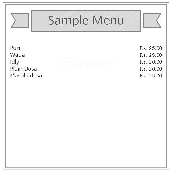 Menu at Sri Sai Tiffins & Tea Point, Hyderabad