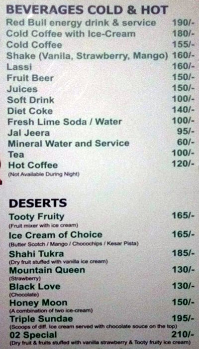 Menu at O2 Multicuisine Restaurant & o2_the_oxygen_Lounge, New Delhi ...