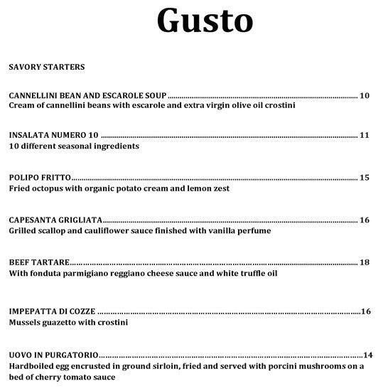 Gusto Menu, Menu for Gusto, San Carlos, San Carlos - Urbanspoon/Zomato