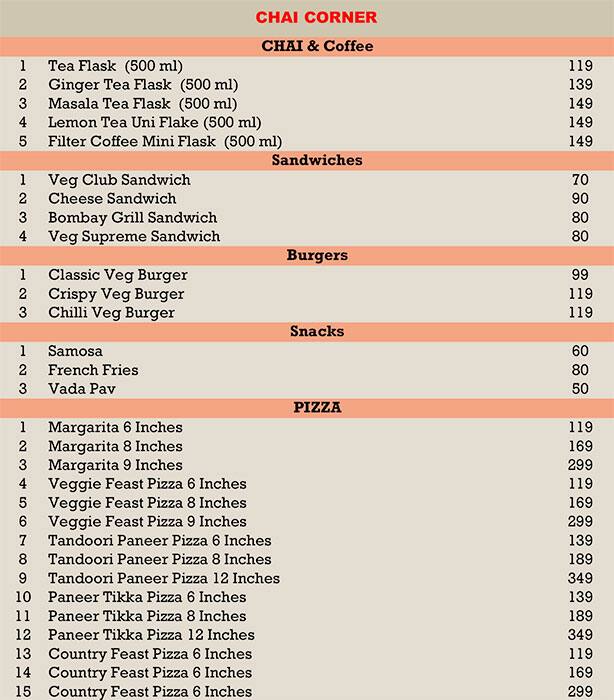 Menu at Chai Bar, Hyderabad, 3