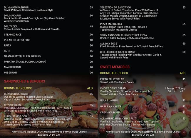 Menu at Quiet Lounge Bar, Dubai