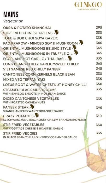 Menu at Ginkgo - Pan Asian Kitchen, Mumbai